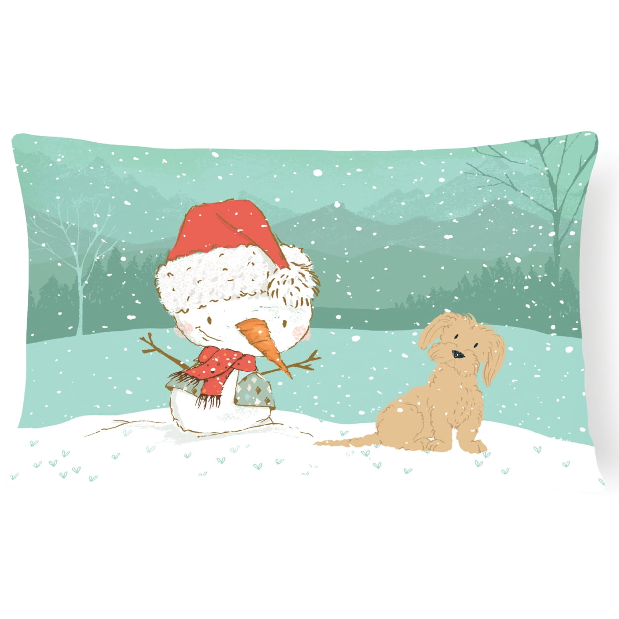 Carolines Treasures CK2093PW1216 Brown Maltese Snowman Christmas Canvas ...