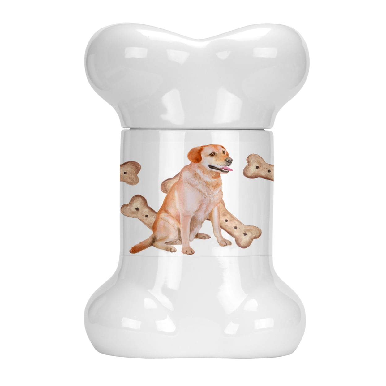 Carolines Treasures CK2294BSTJ Labrador Retriever Bone Shaped Treat Jar ...