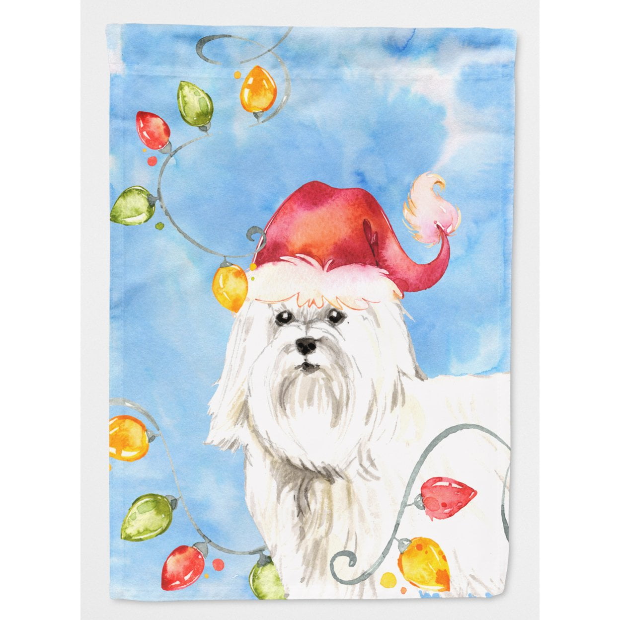 Carolines Treasures CK2486CHF Christmas Lights Maltese Flag Canvas ...