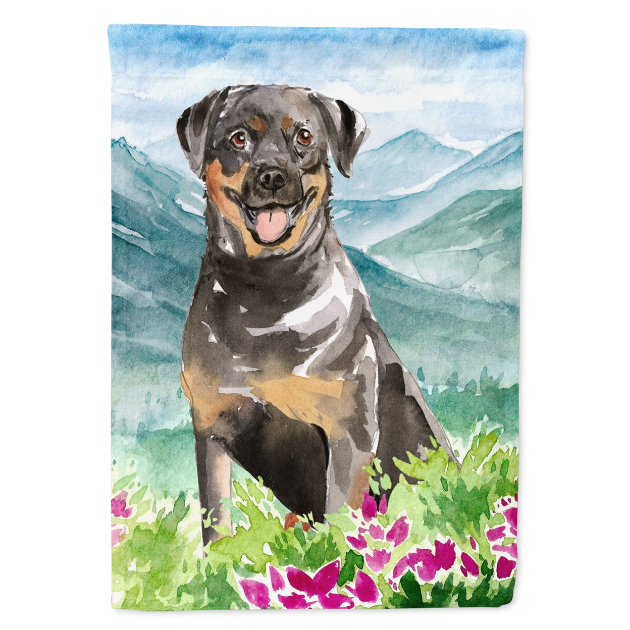 Carolines Treasures CK2526GF Mountain Flowers Rottweiler Garden Size ...