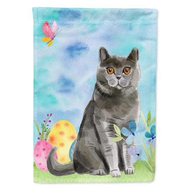 Carolines Treasures CK3138GF British Shorthair Easter Eggs Flag Garden ...