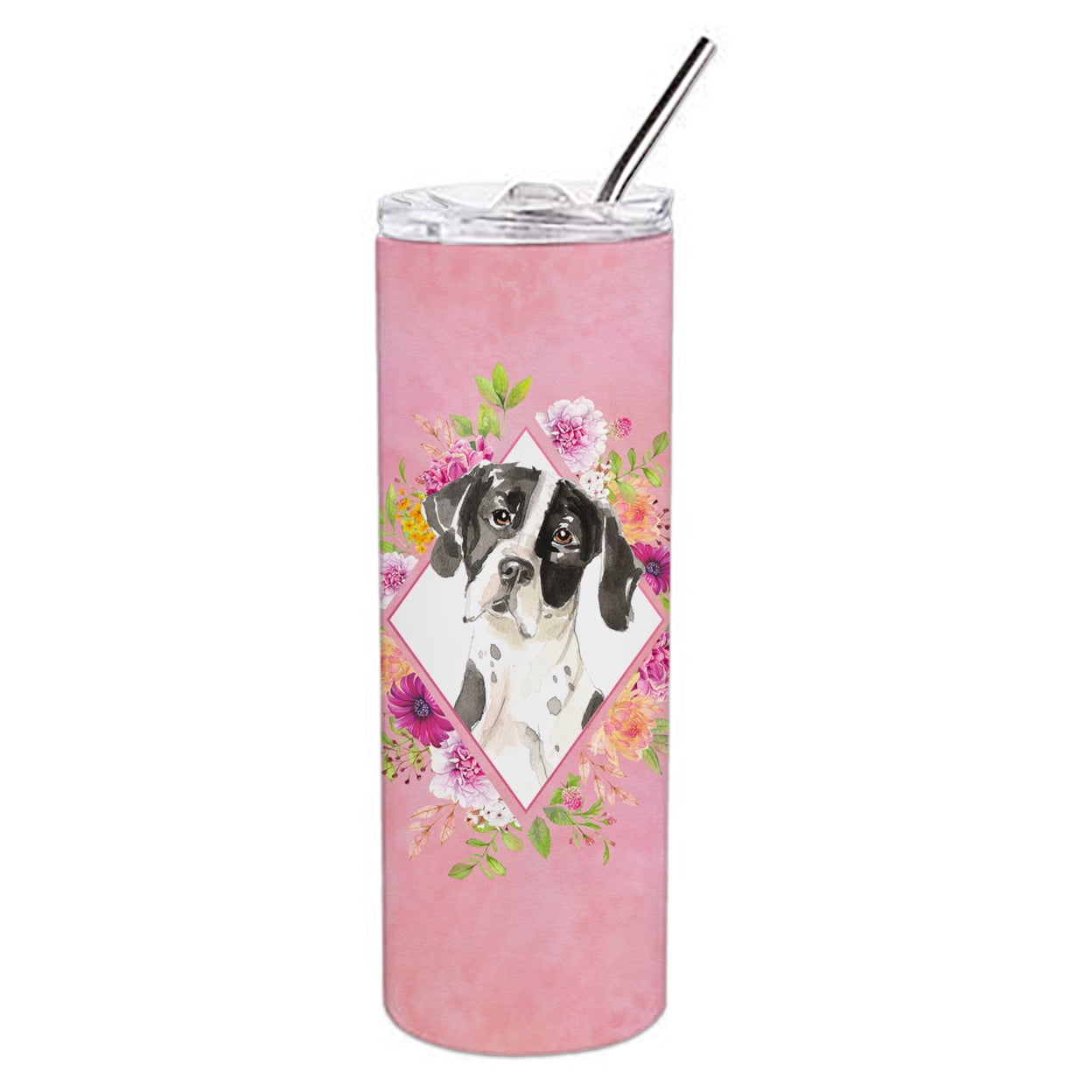 Carolines Treasures CK4239TBL20 English Pointer Pink Flowers Stainless ...