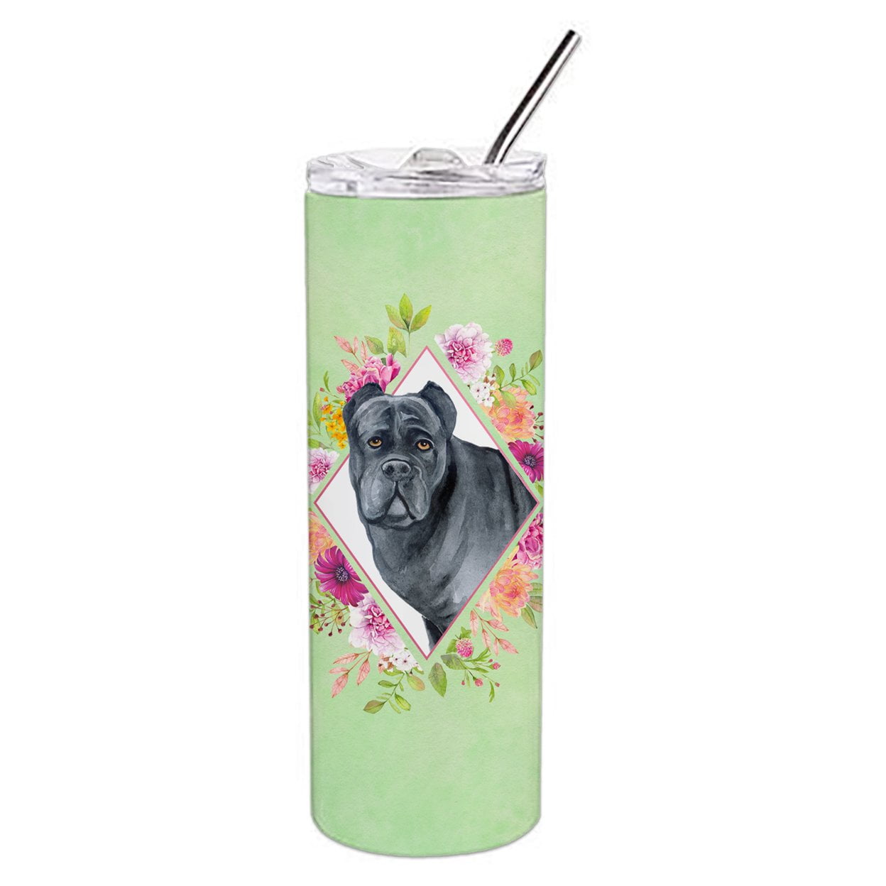 Carolines Treasures CK4285TBL20 Cane Corso Green Flowers Stainless ...