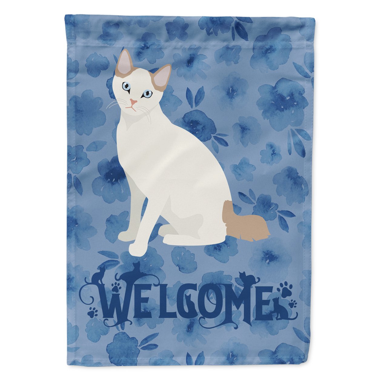 Carolines Treasures CK5040CHF Korean Bobtail Cat Welcome Flag Canvas ...