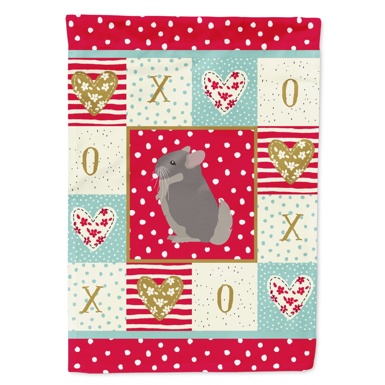 Carolines Treasures CK5419GF Beige Wellman Chinchilla Love Flag Garden ...