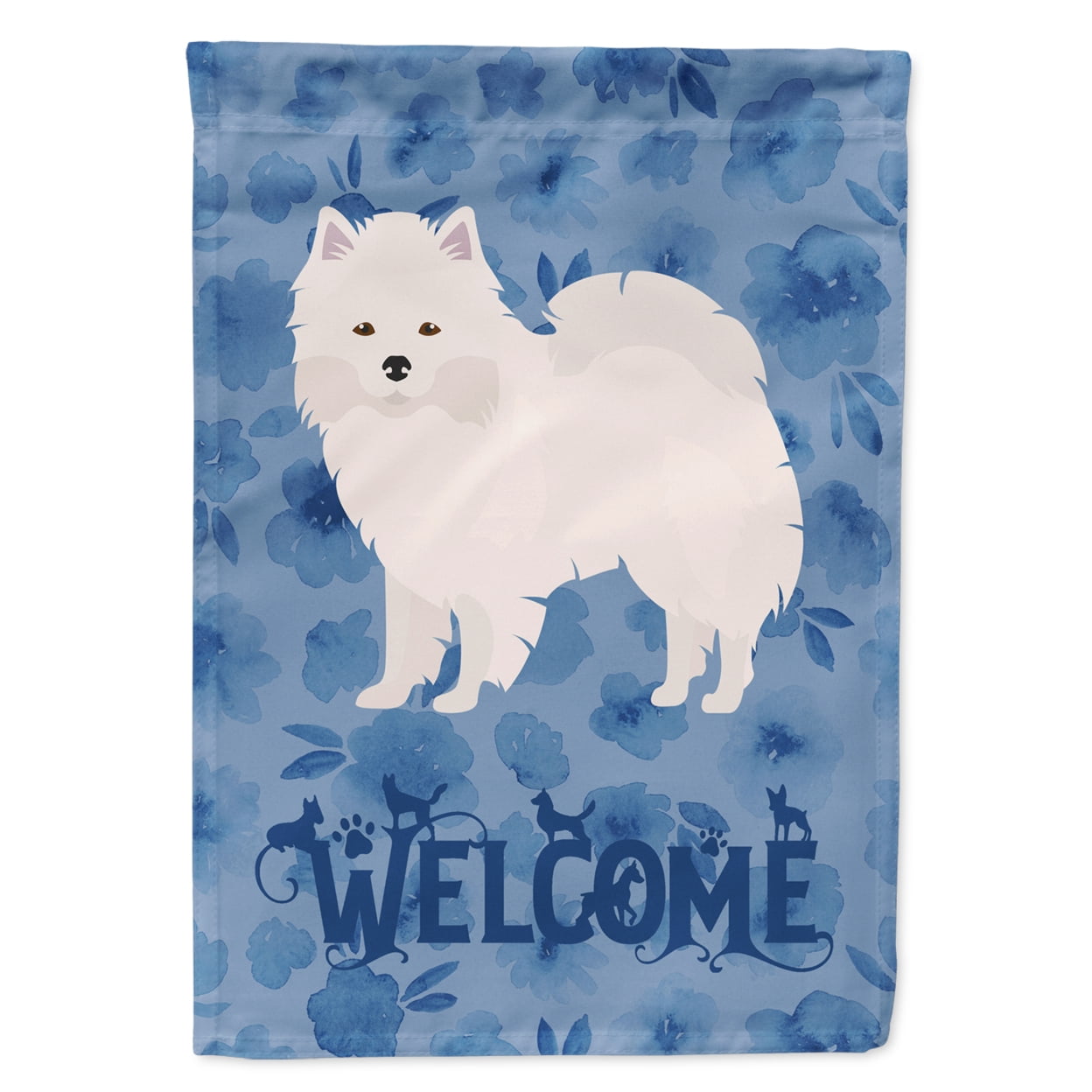 Carolines Treasures CK5964CHF American Eskimo Welcome Flag Canvas House ...