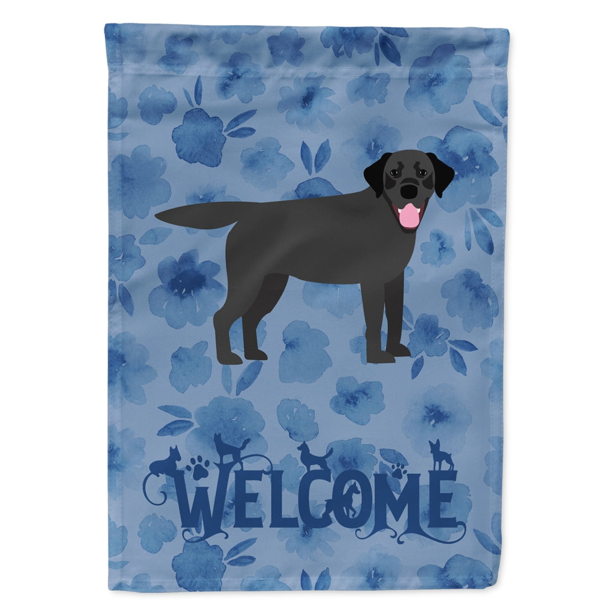 Carolines Treasures CK6063GF Black Labrador Retriever Welcome Flag ...