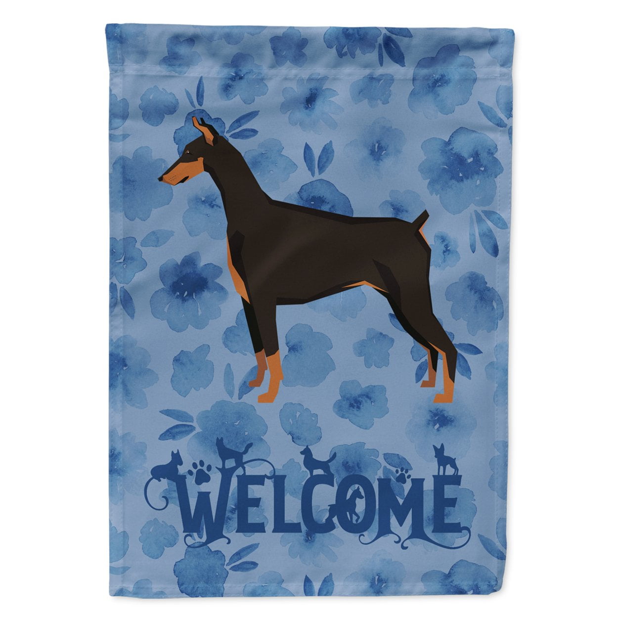 Carolines Treasures CK6239CHF Doberman Pinscher Welcome Flag Canvas ...