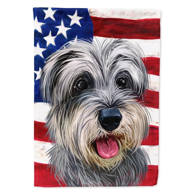 Carolines Treasures CK6619GF Miniature Schnauzer Dog American Garden ...