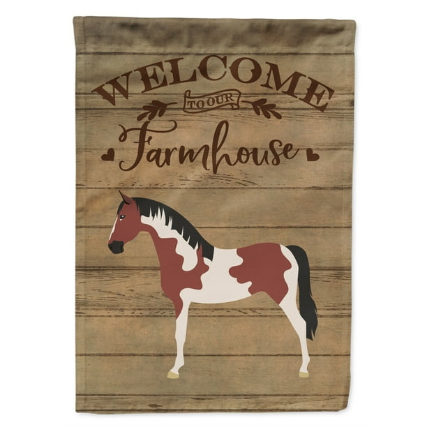 Carolines Treasures CK6851GF Pinto Horse Welcome Garden Size Outdoor ...
