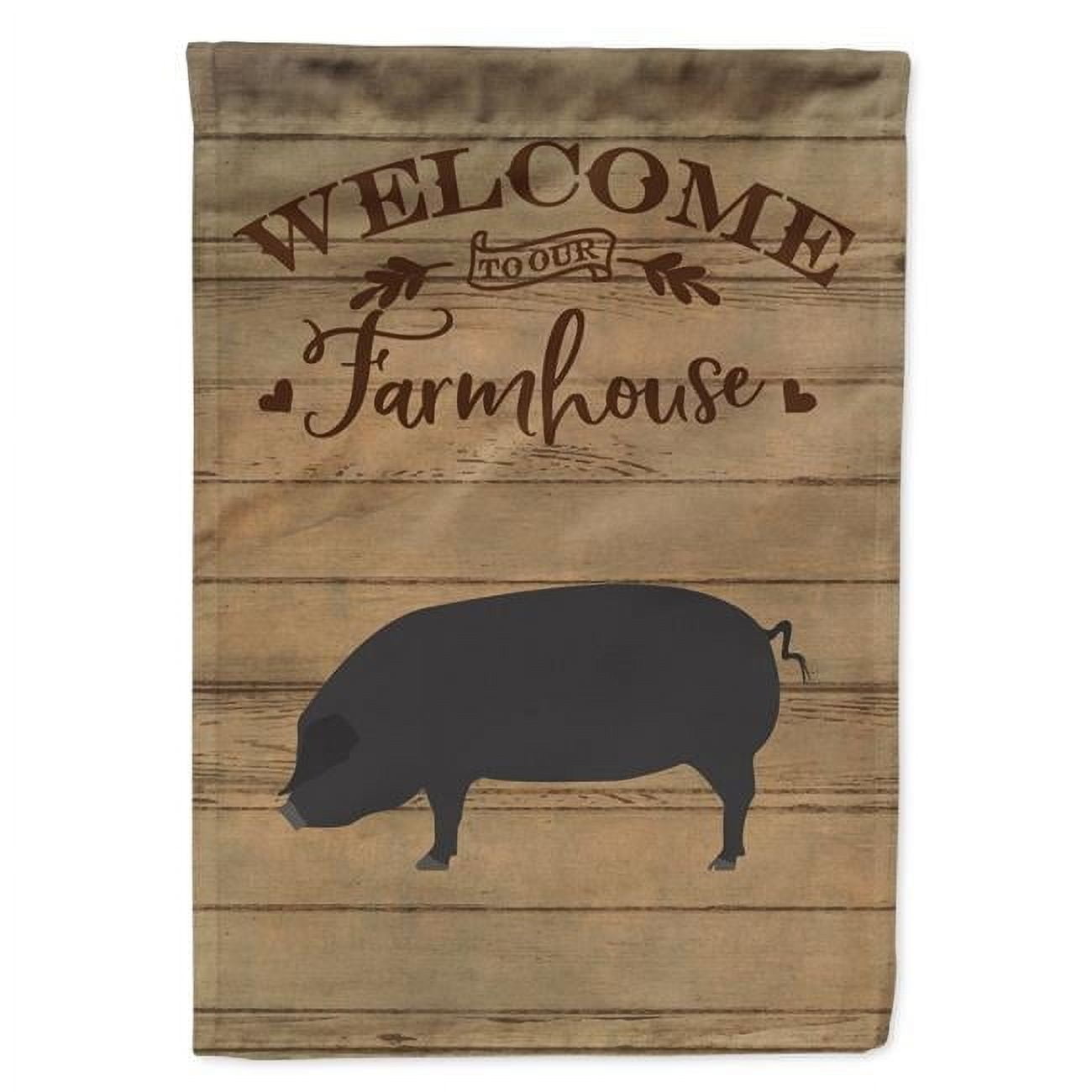 Carolines Treasures CK6875CHF Devon Large Black Pig Welcome Canvas ...