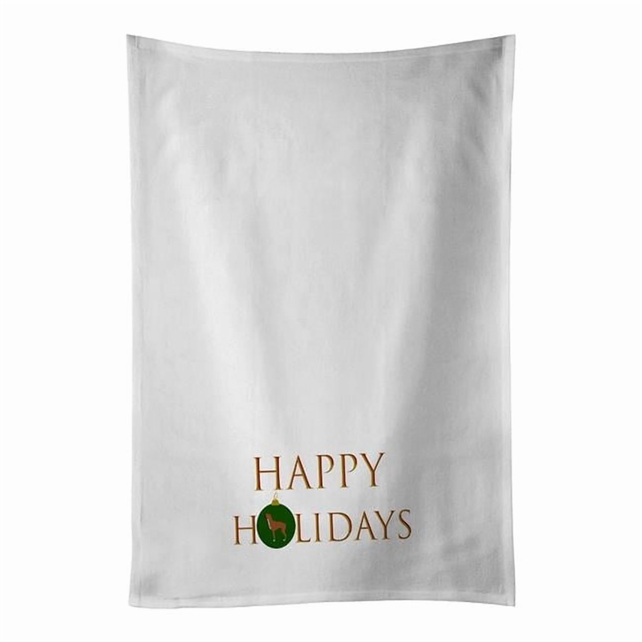 Boxer Happy Holidays White Kitchen Towel Set of 2 19 in x 28 in ...