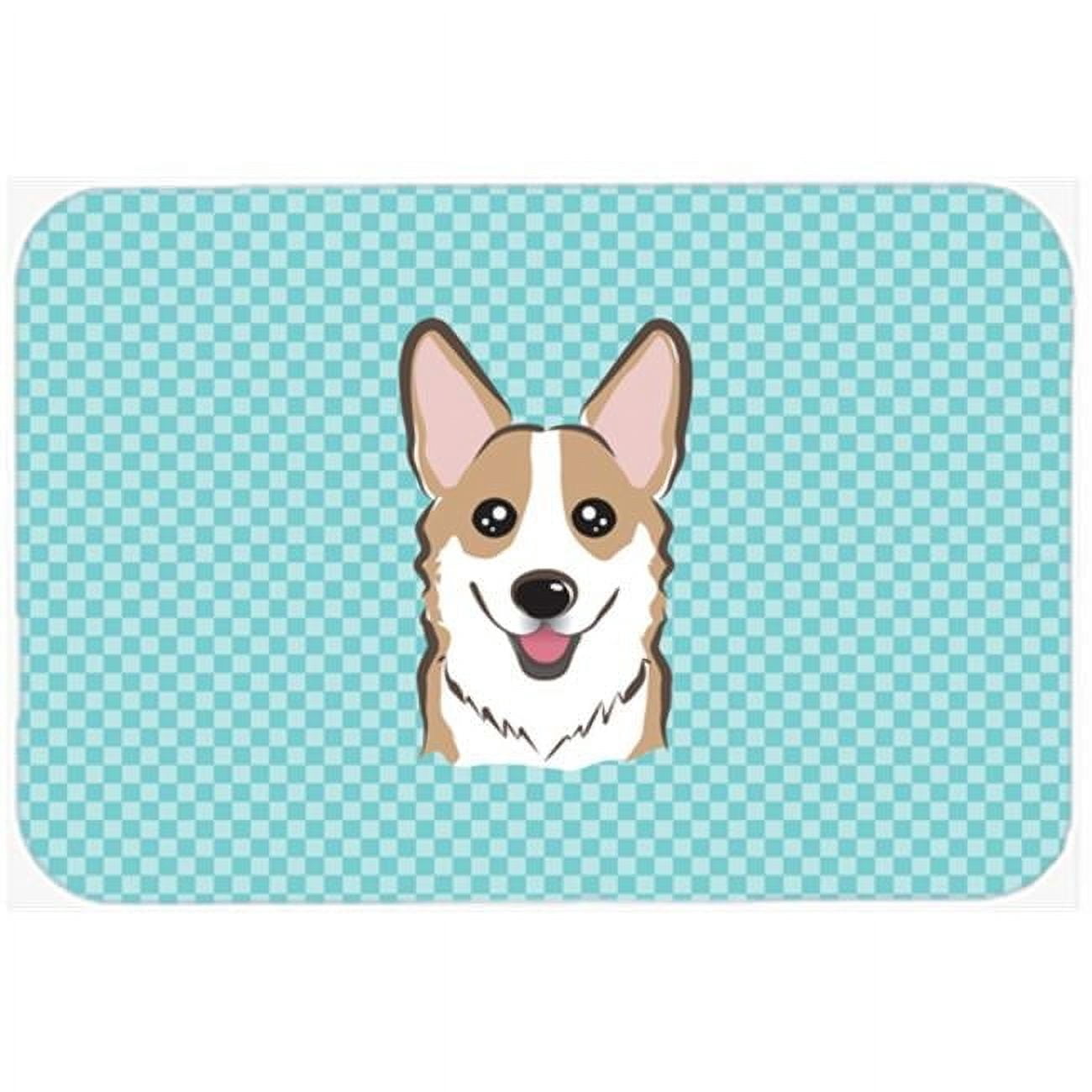 Carolines Treasures Checkerboard Blue Corgi Mouse Pad Hot Pad or Trivet ...