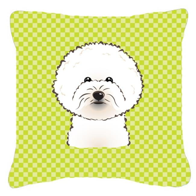 Carolines Treasures Checkerboard Lime Green Bichon Frise Fabric ...