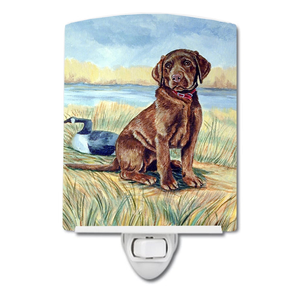 Carolines Treasures Chocolate Labrador Puppy Ceramic Night Light 6x4x3 ...