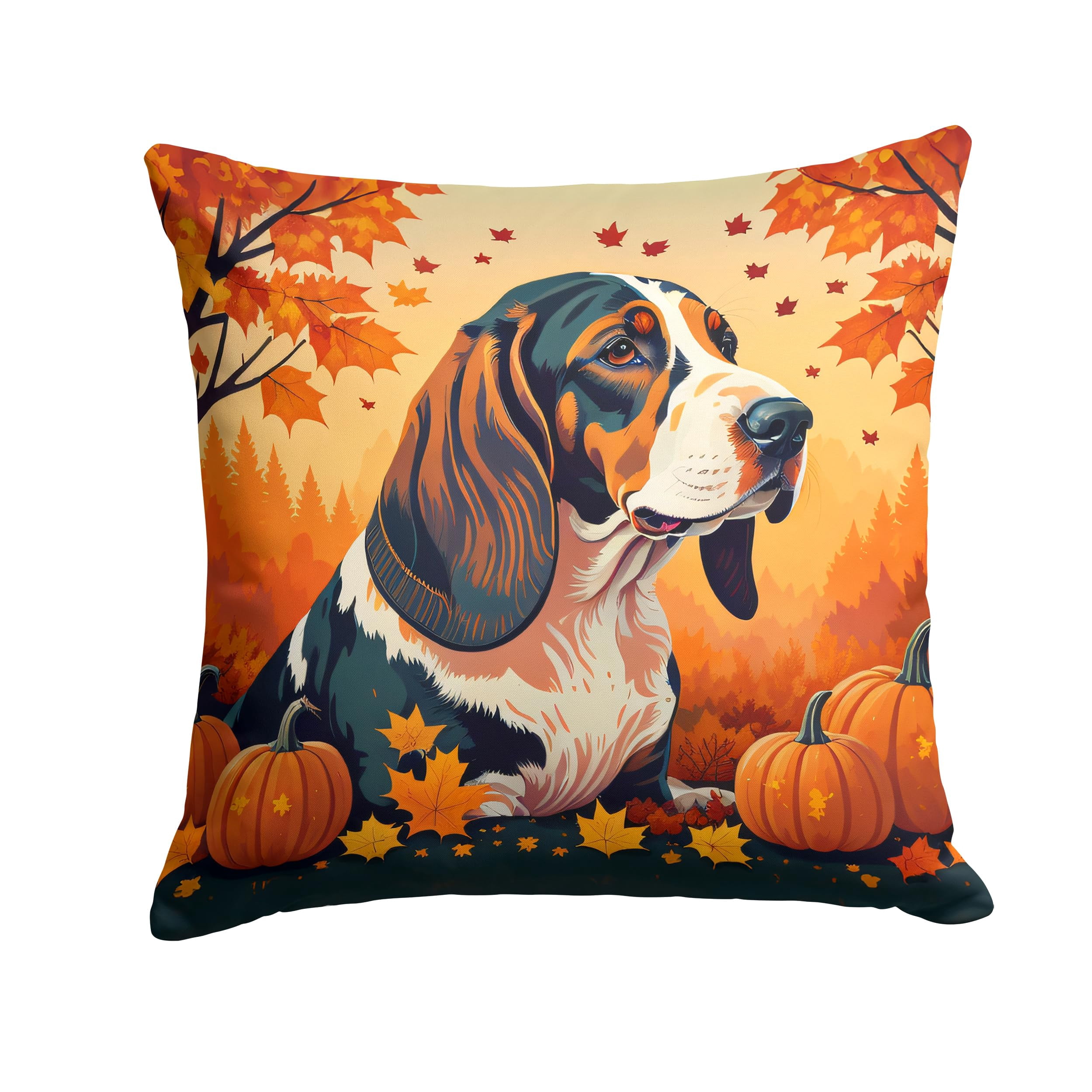 Basset Hound Fall Throw Pillow - Walmart.com