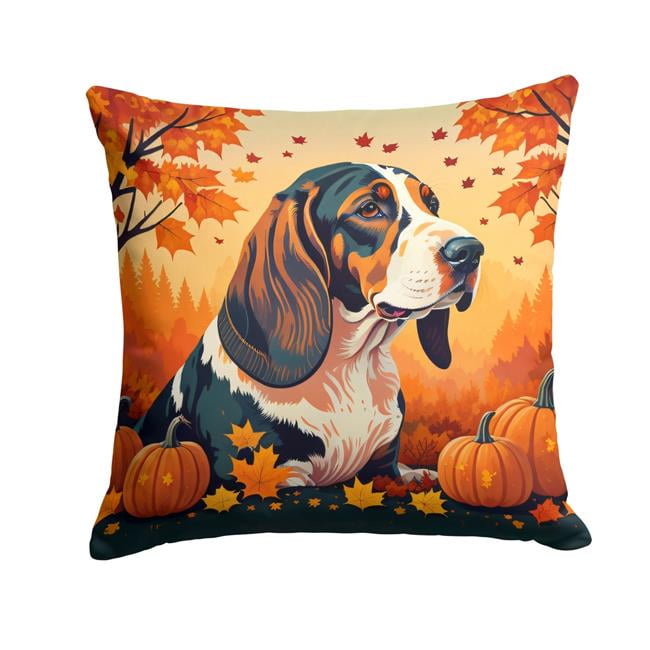 Carolines Treasures DAC1013PW1818 18 x 18 in. Unisex Basset Hound Fall ...