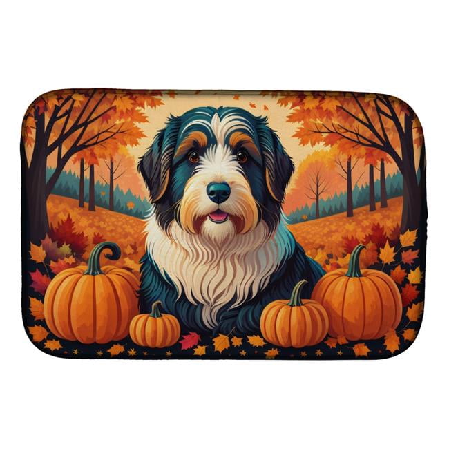 Carolines Treasures DAC1015DDM 21 x 14 in. Bearded Collie Fall Dish ...