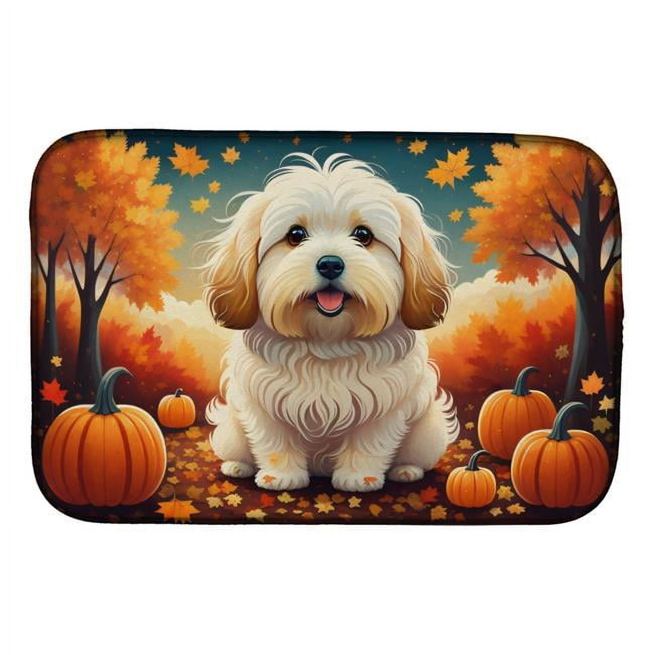 Carolines Treasures DAC1041DDM 21 x 14 in. Coton De Tulear Fall Dish ...