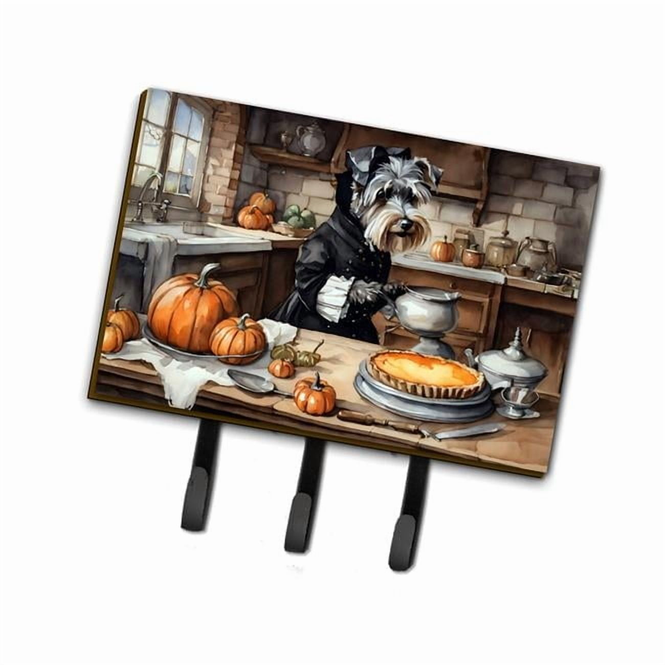 Schnauzer Fall Kitchen Pumpkins Leash or Key Holder 6 in x 9 in ...