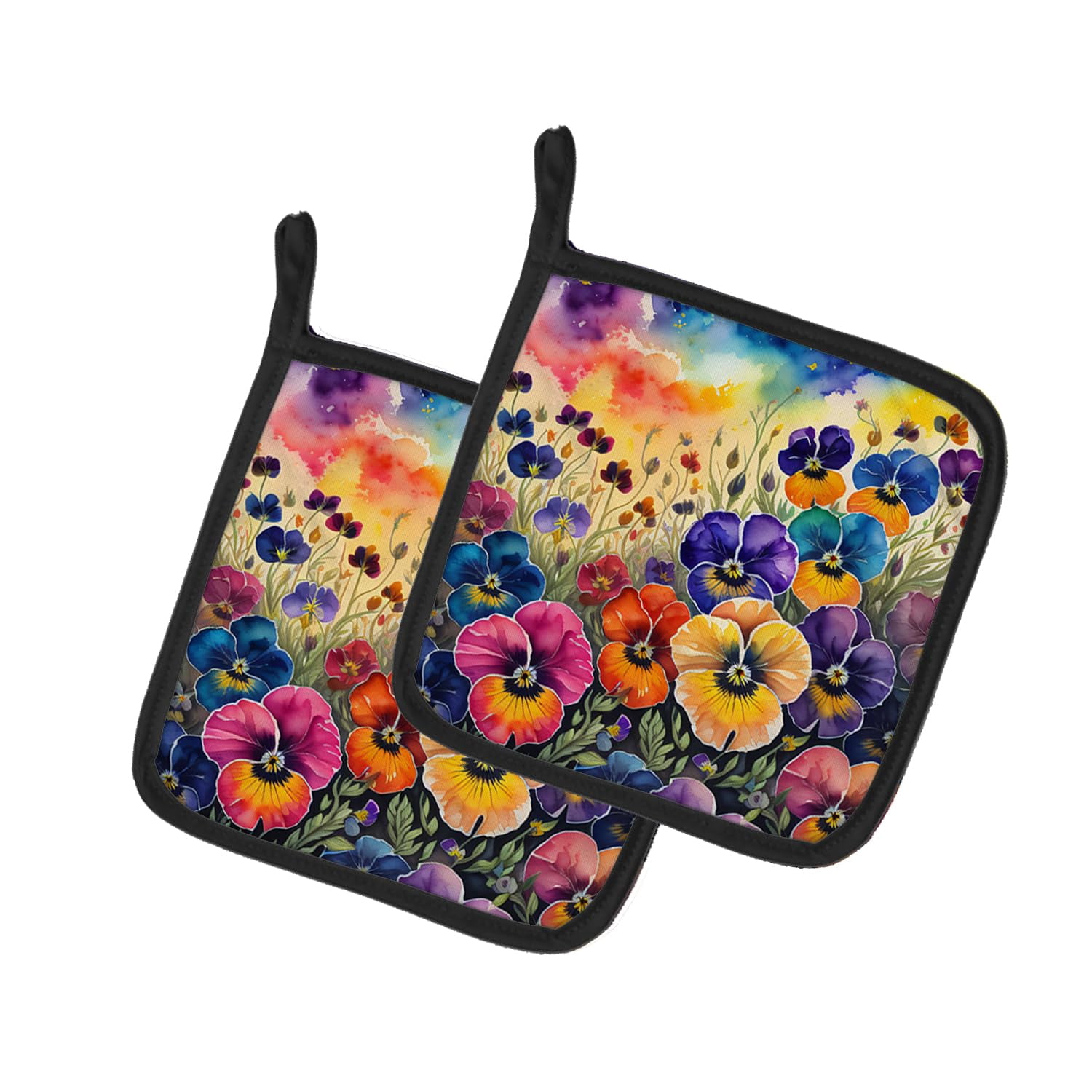 Colorful Pansies Pair of Pot Holders - Walmart.com