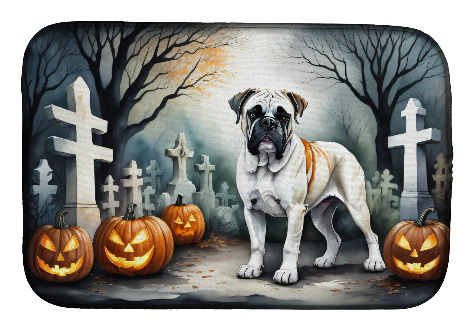 Boxer Spooky Halloween Dish Drying Mat 14 in x 21 in - Walmart.com