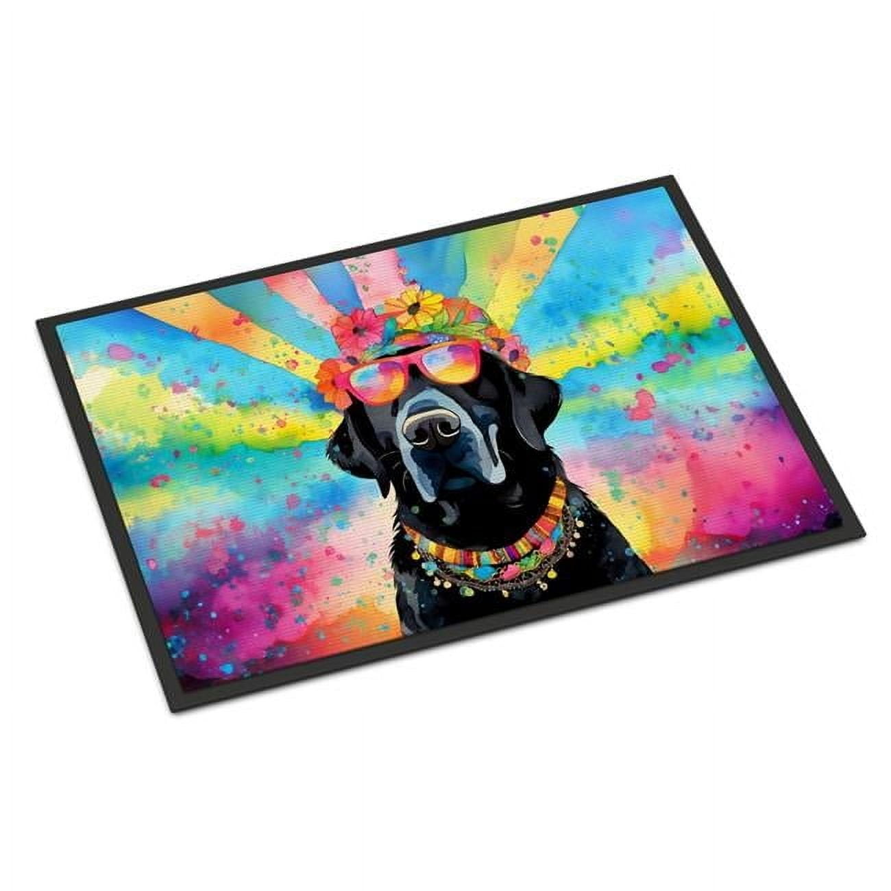 Carolines Treasures DAC2521MAT 0.15 x 18 x 27 in. Black Labrador Hippie ...