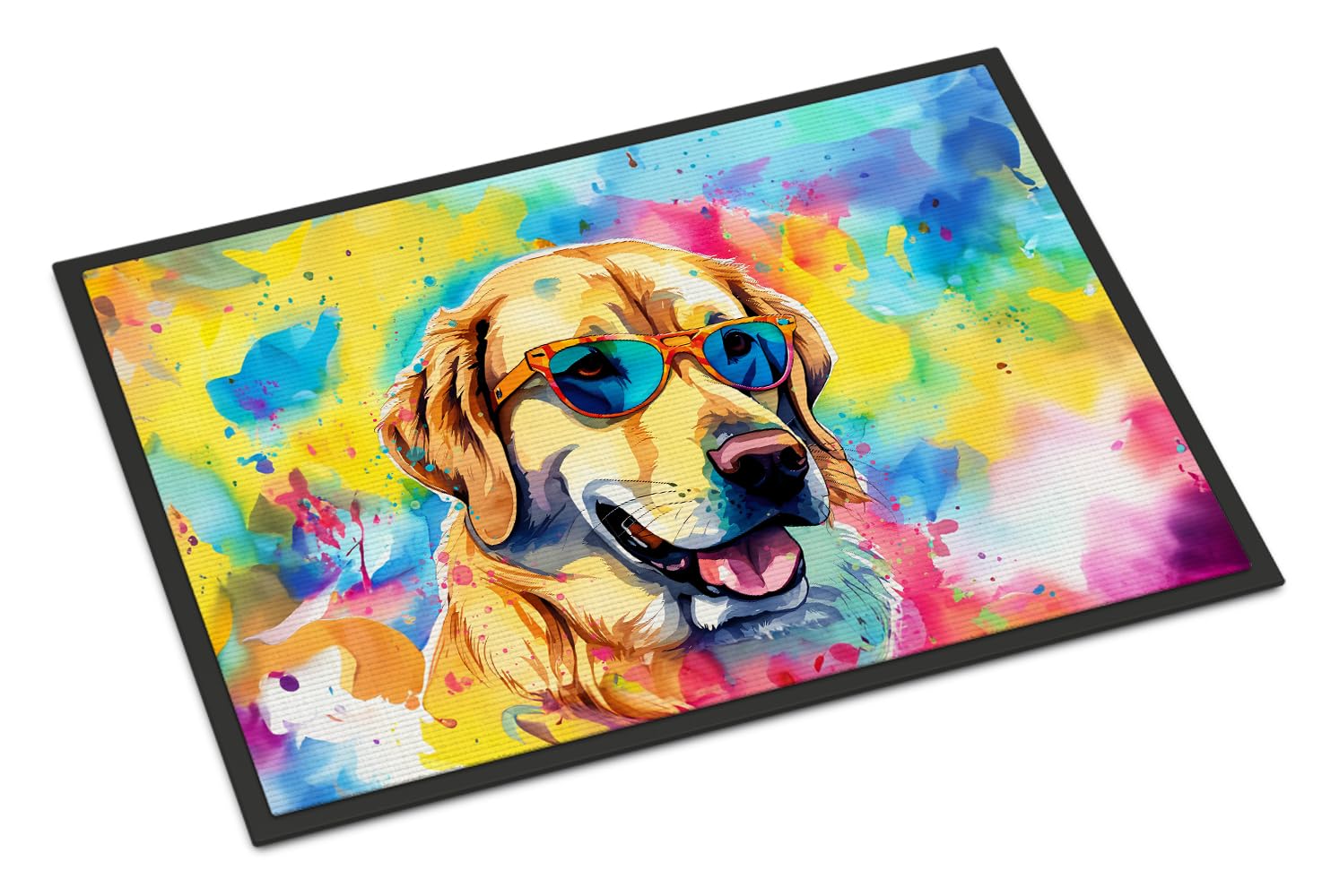 Yellow Labrador Hippie Dawg Indoor or Outdoor Mat 24x36 36 in x 24 in ...