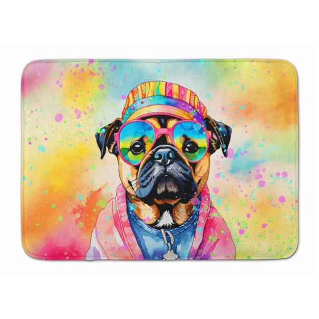 Carolines Treasures DAC2544RUG 19 x 27 in. Pug Hippie Dawg Memory Foam ...