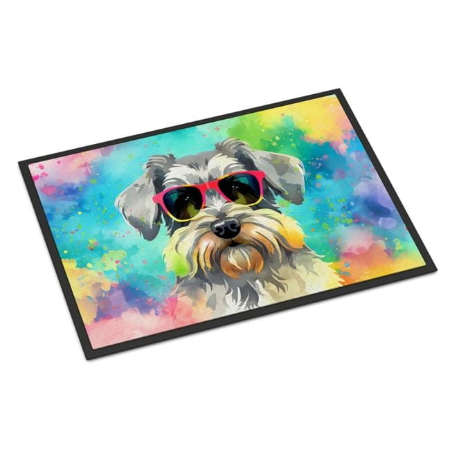 Carolines Treasures DAC2553JMAT 0.15 x 24 x 36 in. Schnauzer Hippie ...