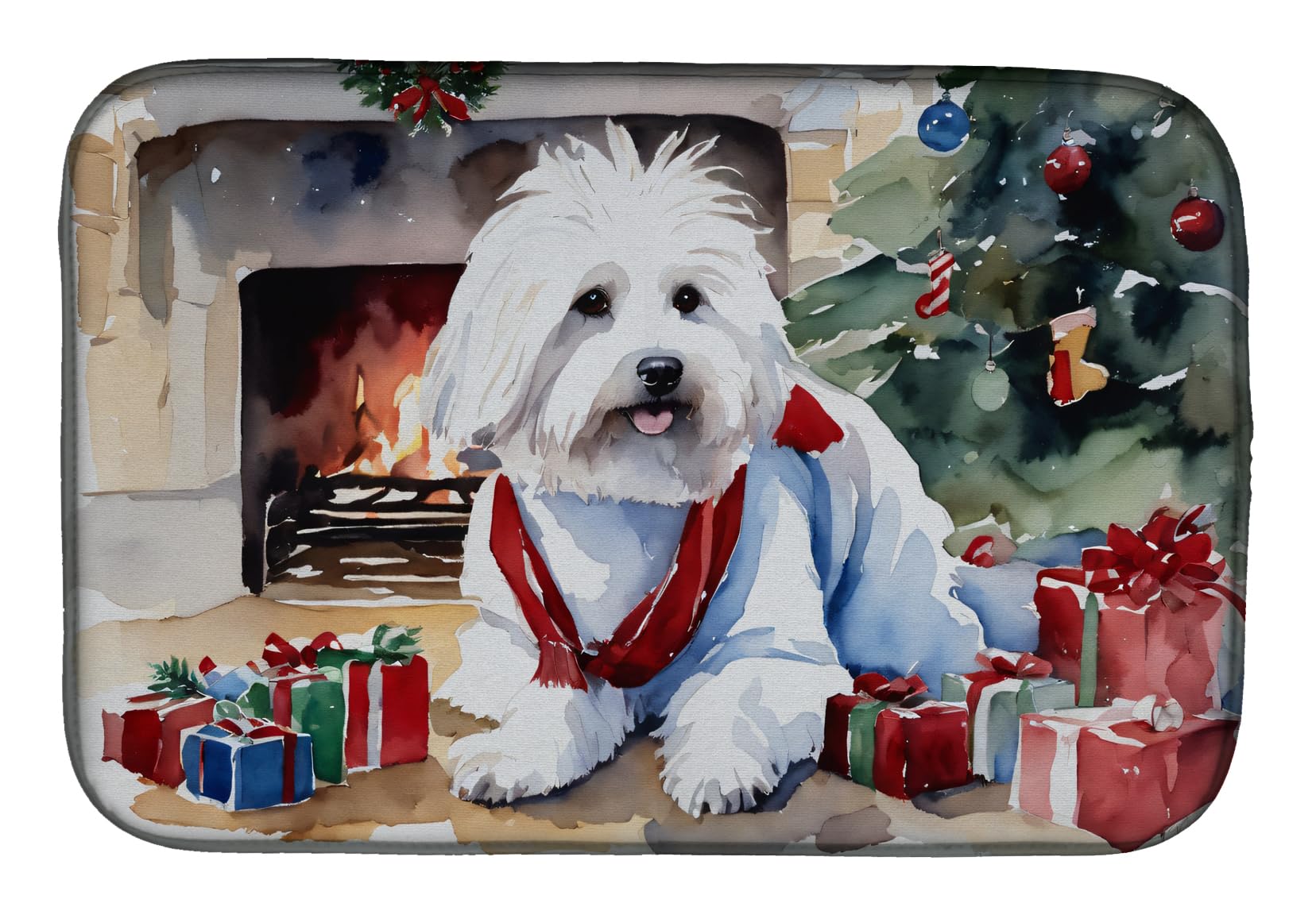 Coton De Tulear Cozy Christmas Dish Drying Mat 14 in x 21 in - Walmart.com