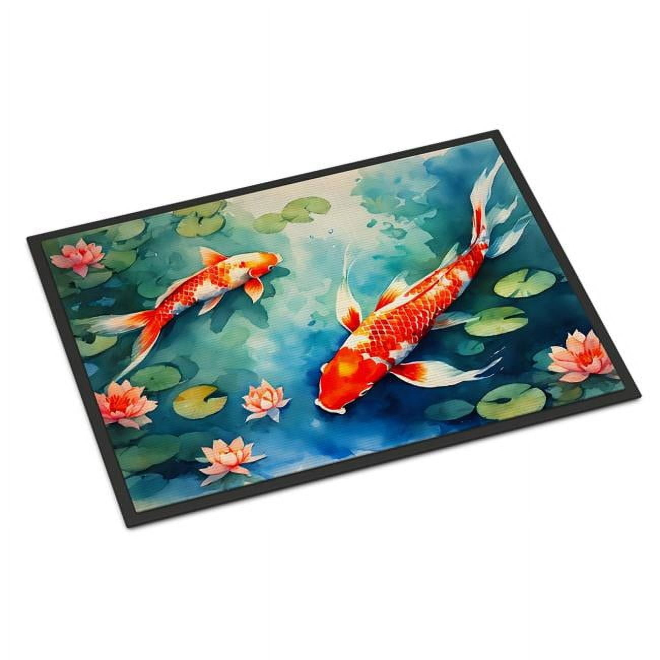 Carolines Treasures DAC2798JMAT 0.15 x 24 x 36 in. Koi Fish Doormat ...