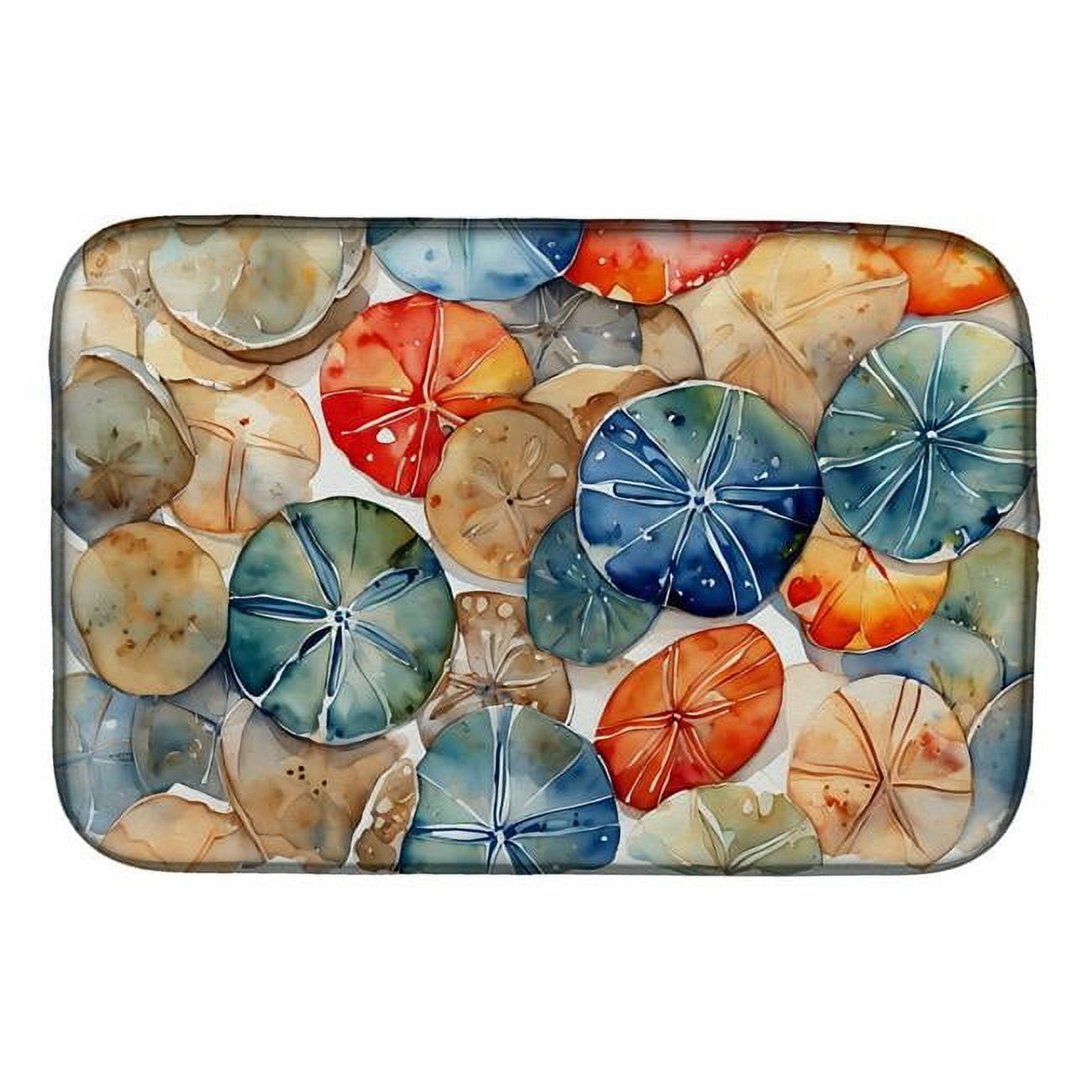 Carolines Treasures DAC2820DDM 21 x 14 in. Sand Dollars Dish Drying Mat ...