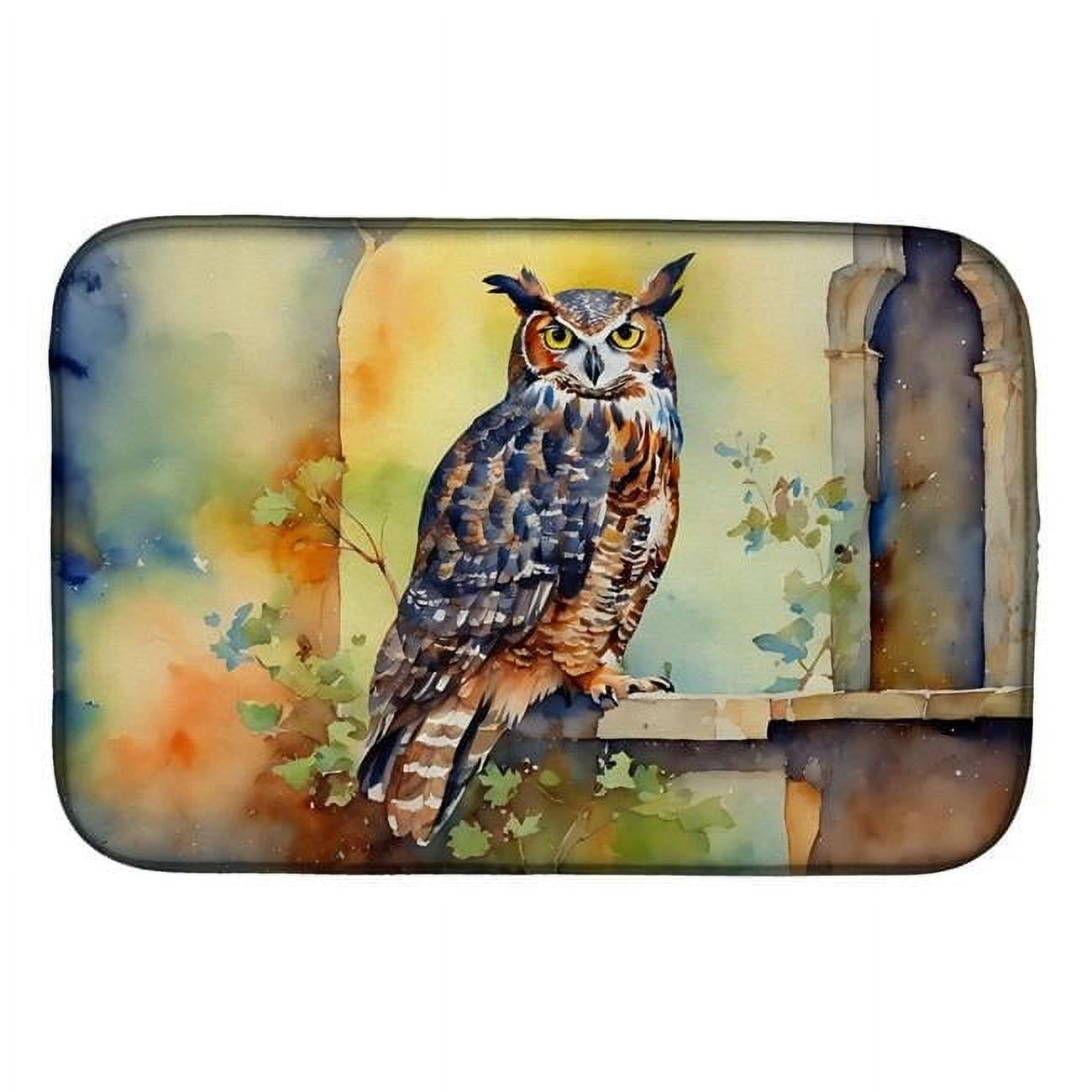 Carolines Treasures DAC3226DDM 21 x 14 in. Great Horned Owl Dish Drying ...