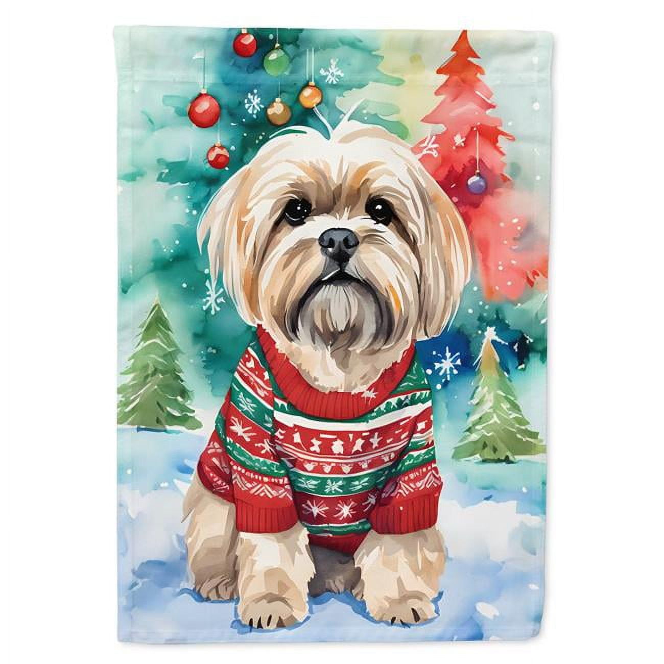 Lhasa Apso Christmas House Flag - Walmart.com
