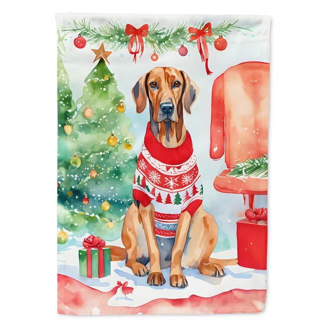 Carolines Treasures DAC3603CHF 40 x 28 in. Redbone Coonhound Christmas ...