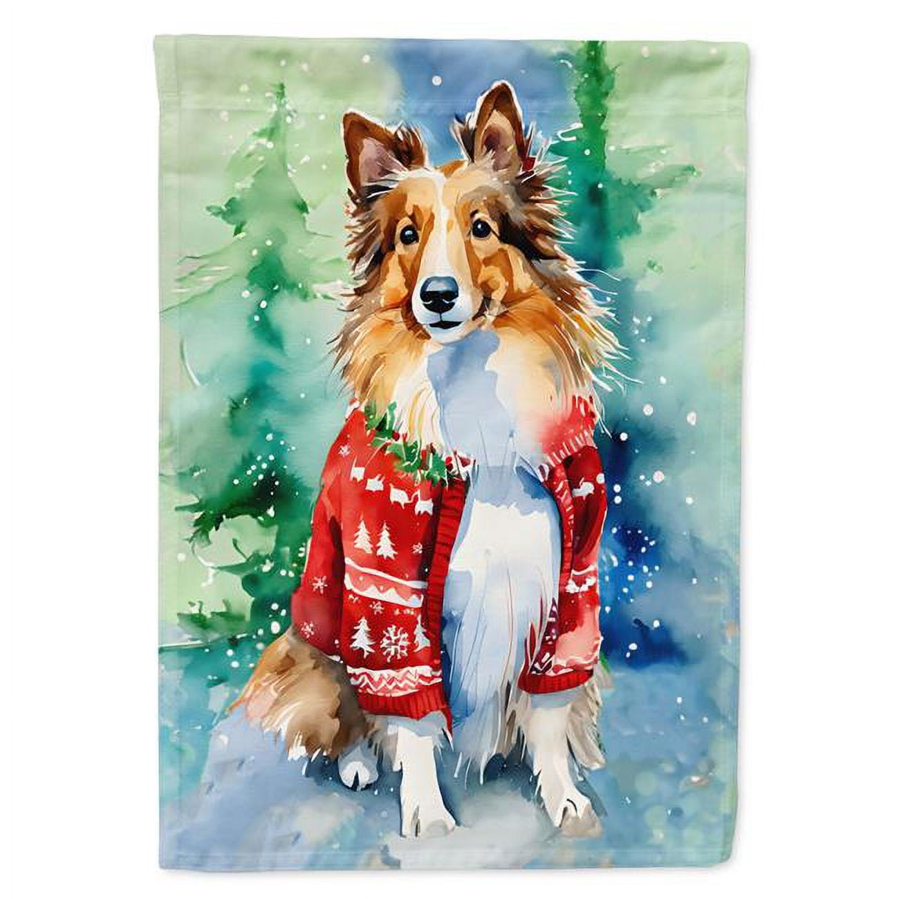 Carolines Treasures DAC3650CHF 40 x 28 in. Sheltie Christmas Polyester ...