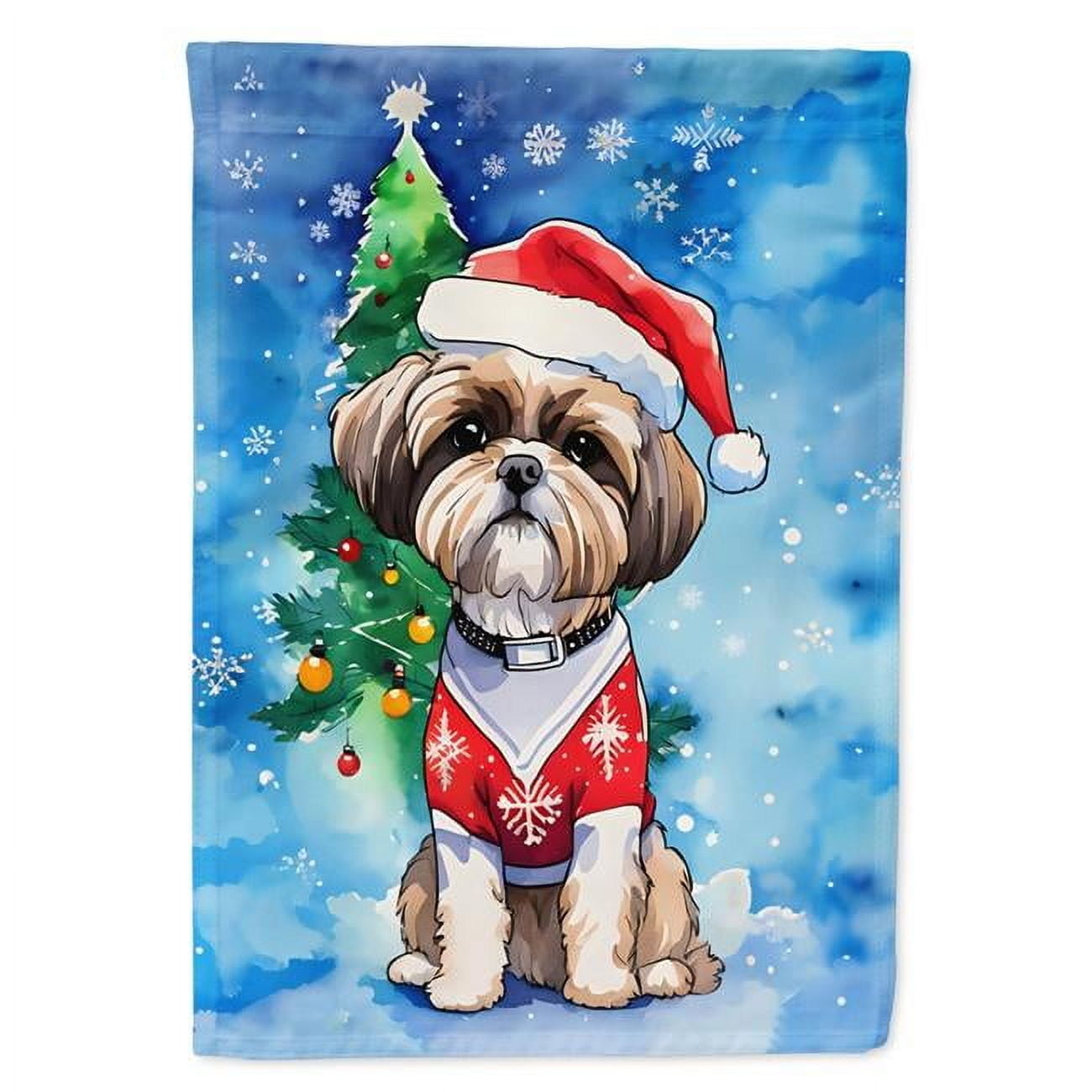 Carolines Treasures DAC3654CHF 40 x 28 in. Shih Tzu Christmas Polyester ...