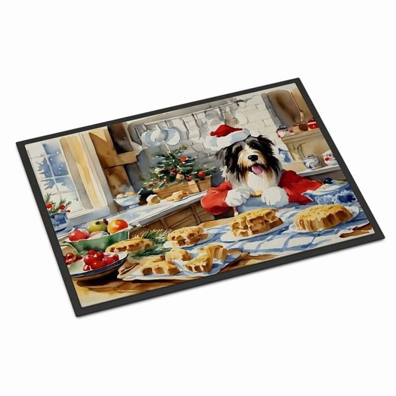 Carolines Treasures DAC3726JMAT 24 x 36 in. Bearded Collie Christmas ...