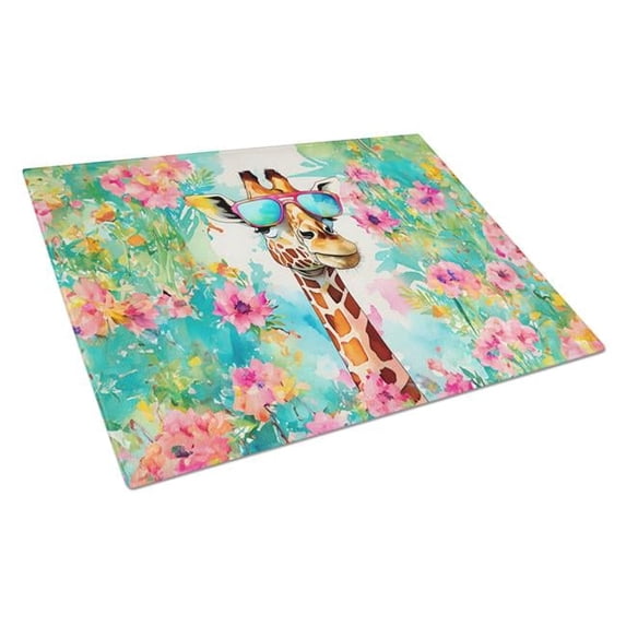 Carolines Treasures DAC3986LCB 15 x 12 in. Hippie Animal Giraffe Glass ...