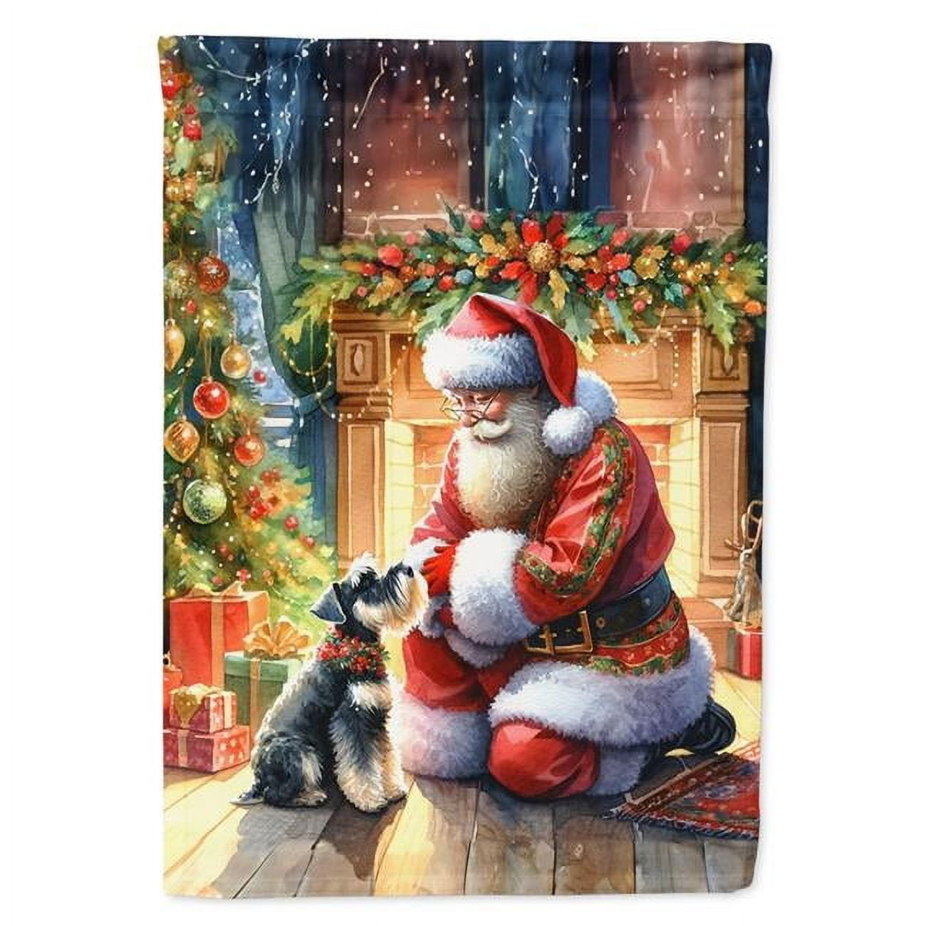 Carolines Treasures DAC4153CHF 40 x 28 in. Schnauzer & Santa Claus ...