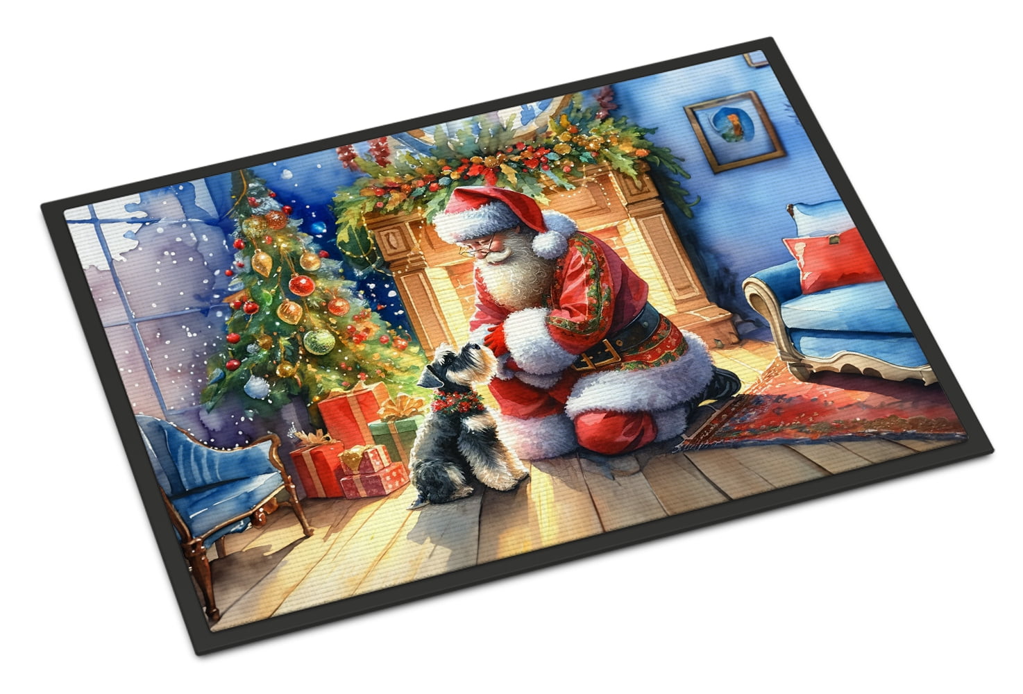 Carolines Treasures DAC4153JMAT 24 x 36 in. Unisex Schnauzer & Santa ...
