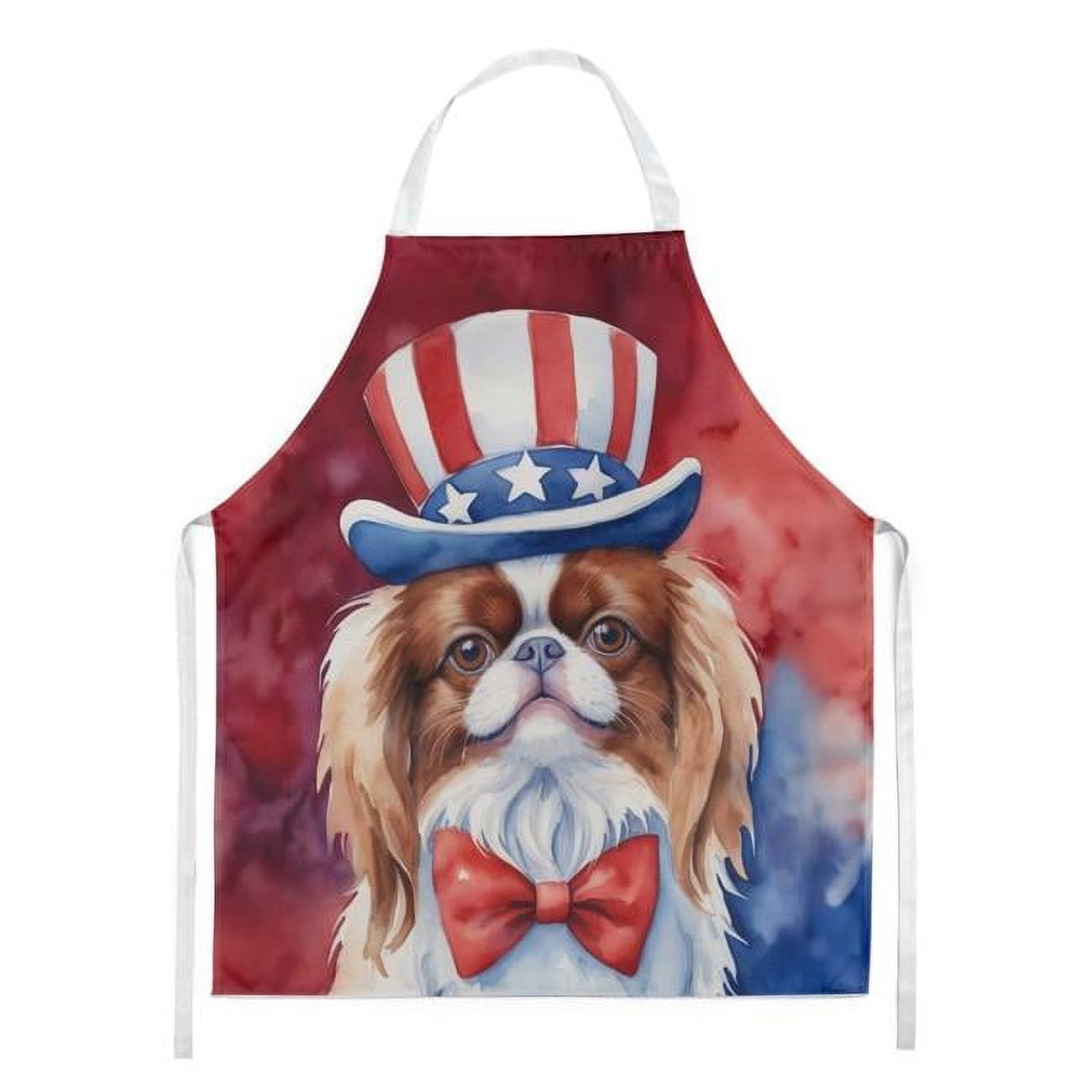Carolines Treasures DAC5741APRON 30 x 27 in. Japanese Chin Patriotic ...