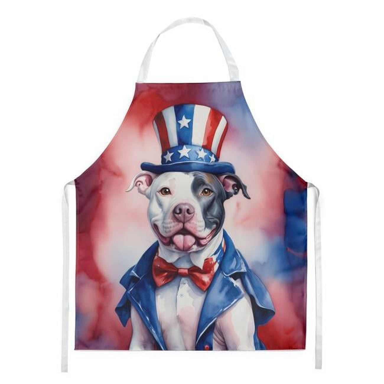 Carolines Treasures DAC5773APRON 30 x 27 in. Pit Bull Terrier Patriotic ...