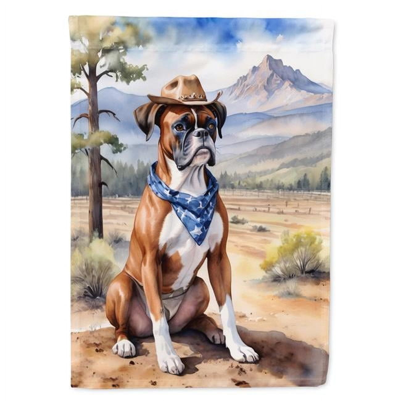 Boxer Cowboy Welcome House Flag - Walmart.com