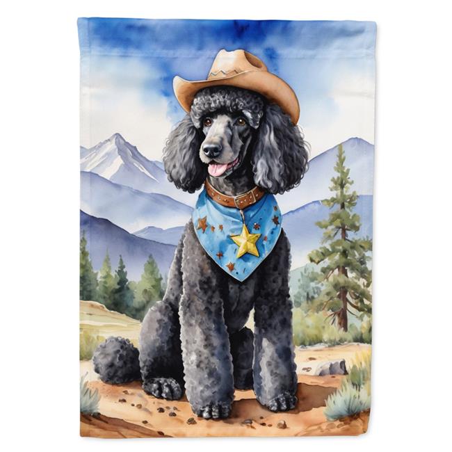 Black Poodle Cowboy Welcome House Flag - Walmart.com