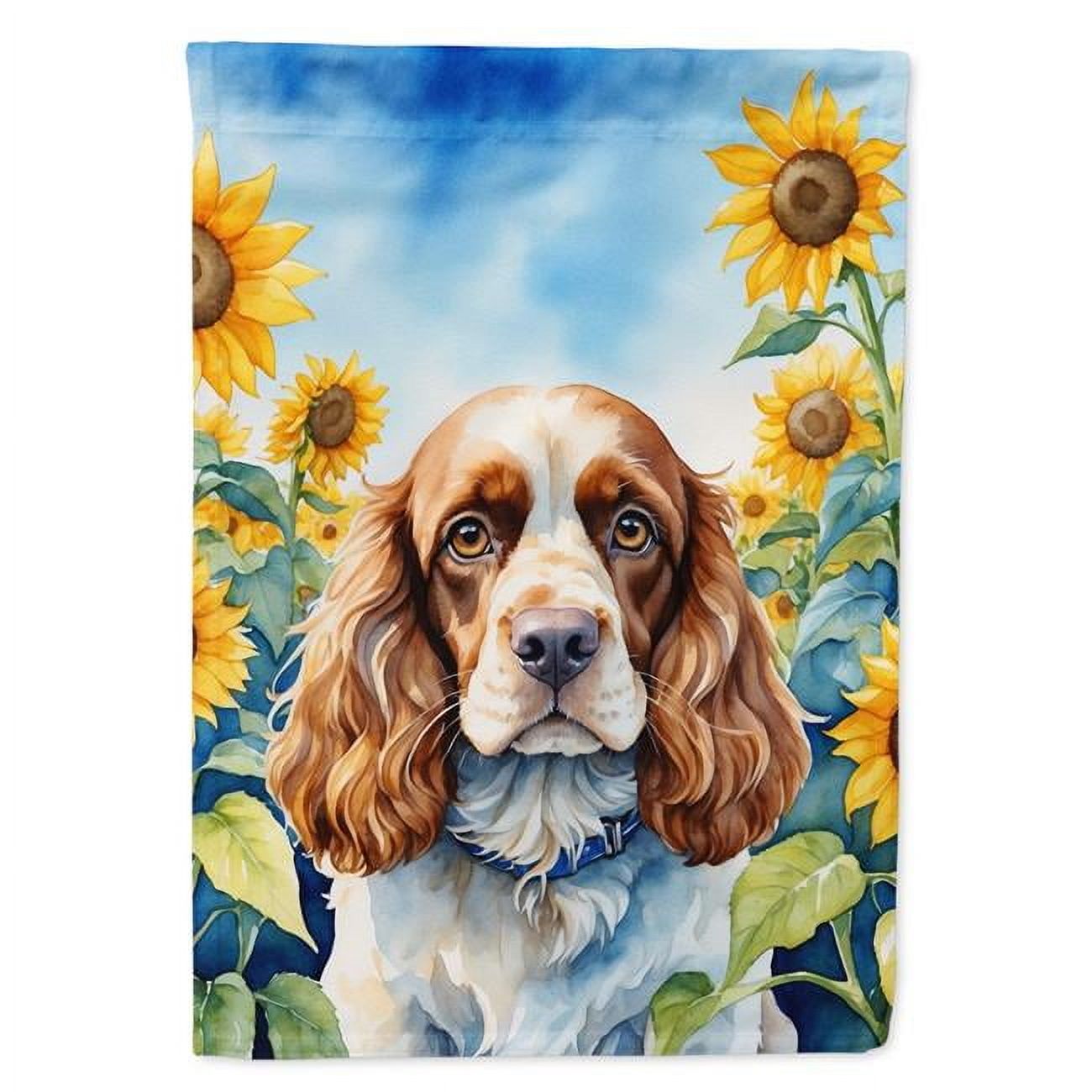 Cocker Spaniel in Sunflowers House Flag - Walmart.com