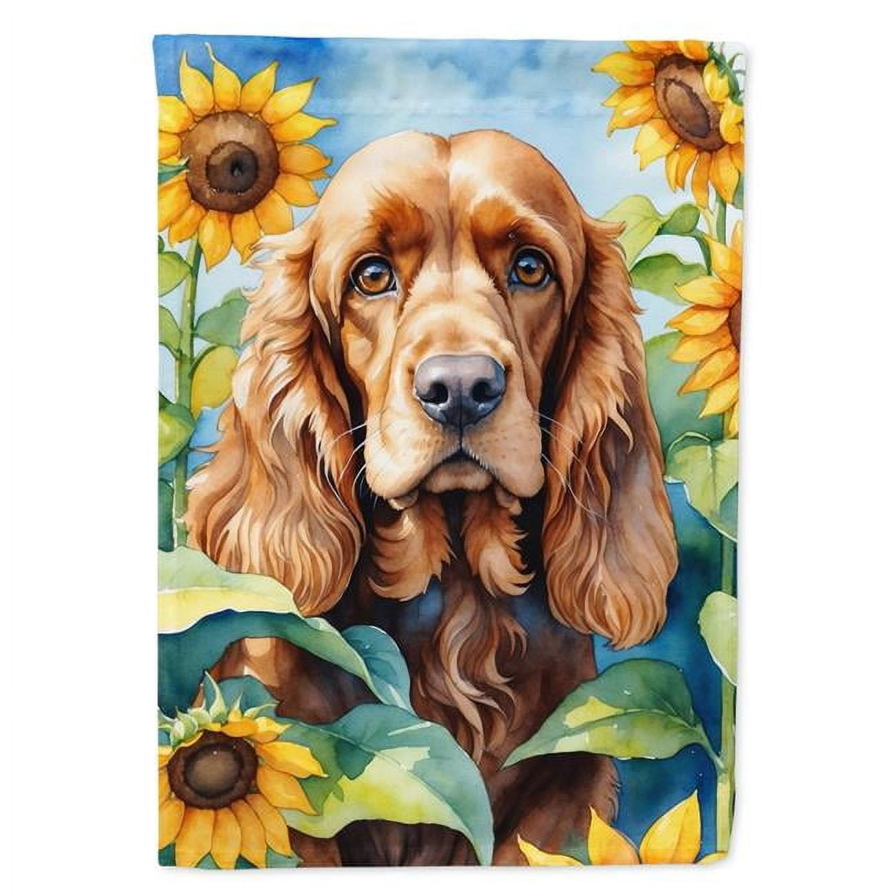 Carolines Treasures DAC6059CHF 40 x 28 in. Cocker Spaniel in Sunflowers ...