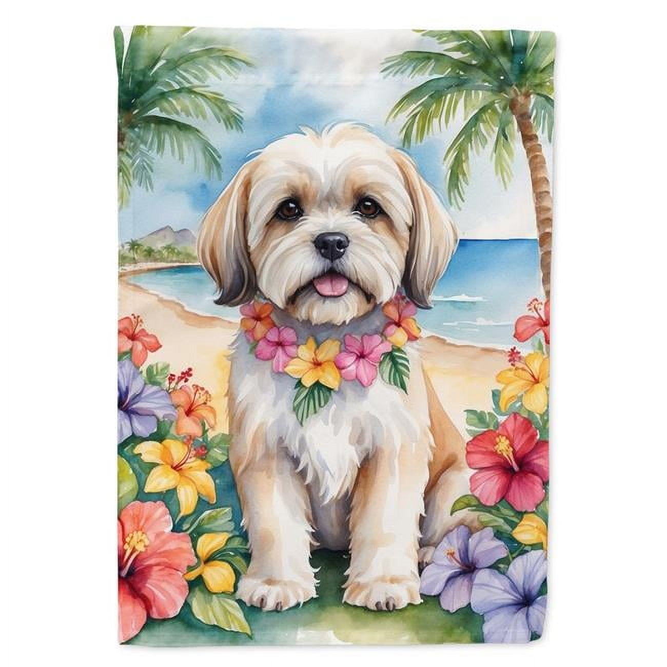 Lhasa Apso Luau House Flag - Walmart.com