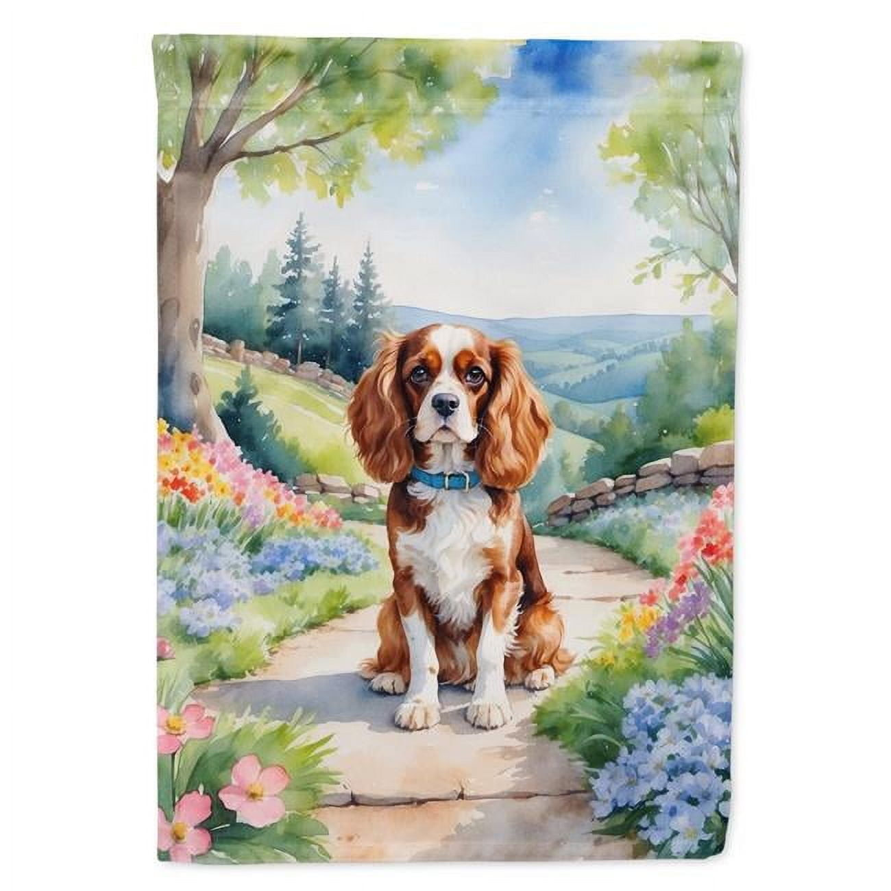 Cavalier Spaniel Spring Path House Flag - Walmart.com